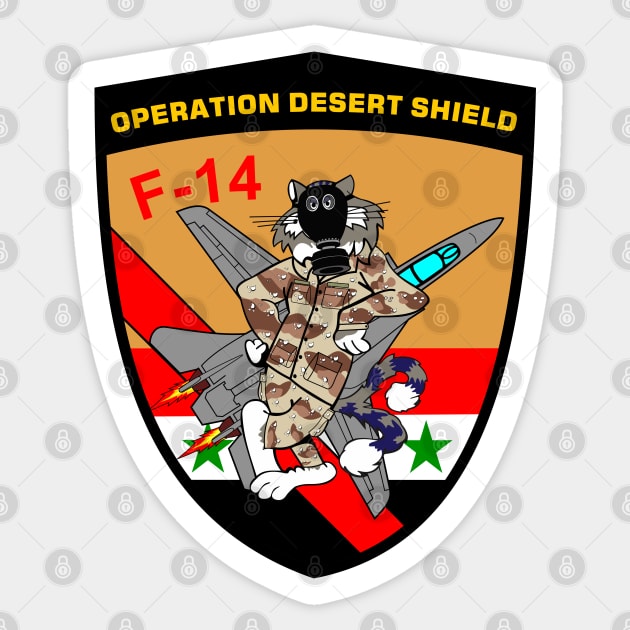 F-14 Tomcat - Operation Desert Shield F-14 - Clean Style - F 14 Tomcat - Sticker | TeePublic